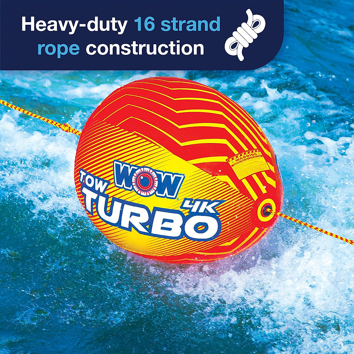 WOW Sports - Ski Tow Rope - 4K Tow Turbo - Works for Boating, Skiing, & Wakeboarding