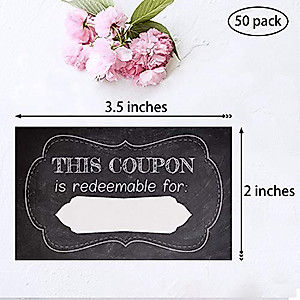 BUTIKUMI 50 Coupon Cards, Coupons for Mom, Wife, Husband, Business, Business Blank Coupons Gift Certificates Vouchers.