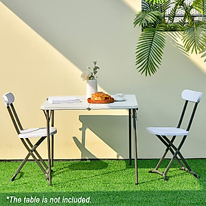 Giantex 2-Pack Folding Chairs, Plastic Event Chairs, 400LBS Lightweight Foldable Chairs with Solid X-Shape Frame, Oversized Seat, Outdoor Indoor Chairs for Home Garden Patio Yard, White