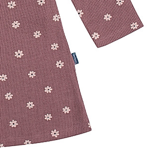 Gerber Baby Girls' Toddler Long Sleeve Dress with Ruffle Detail, Pink Daisies, 12 Months