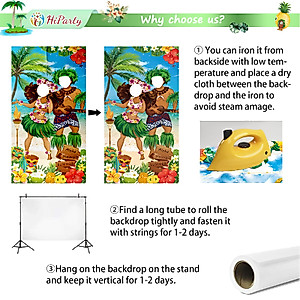 HiParty Hawaiian Luau Party Decorations Luau Couple Photo Door Banner Tiki Luau Photo Props for Beach Party Tiki Banner Background Photography for Tropical Themed Decoration