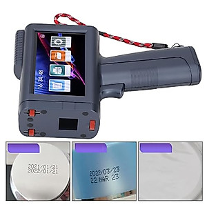 Marhynchus Portable Handheld Inkjet Printer 4.3in Color HD LED Touchscreen 600dpi 12.7mm Kit with Cartridge for Text 2D Code Bar Code (US Plug 100-240V)