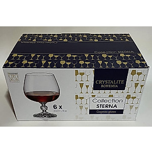 Cognac Brandy Snifter set of 6, Crystal Glass, 8oz250ml Bohemia Czech Glass Tumbler, Whiskey Glass Bohemia Czech, Crystal Gift, Clear