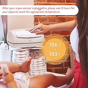 Prince Lionheart Premium Wipes Warmer, Nursery Essential, Includes the everFRESH Pillow System That Prevents Dry Out, Integrated Night Light for Night Time Changes