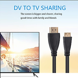 Alitutumao Mini HDMI to HDMI Cable, 4K 60Hz High Speed Camera to Computer TV Adapter Monitor Cord Compatible with Canon PowerShot ELPH EOS Rebel DSLR SL1 SL2 T1i T2i T3 T4i T5 T5i T6 T6i T7 T7i, 5FT