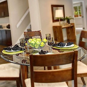 32" Inch Round Glass Table Top 1/2" Thick Tempered Beveled Edge by Fab Glass and Mirror