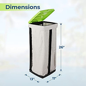 TonGass (Green & Blue Collapsible Trash Bag Holder Portable Indoor Outdoor Trashcan Suitable for 13-Gallon Trash Bags Perfect for Camping Waste Management Solution On The Go