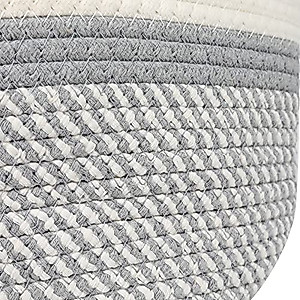 G.a HOMEFAVOR Baby Diaper Caddy Organizer - Extra Large Nappy Caddy Rope Nursery Storage Bin - Large Diaper Basket, 3 Compartments and 2 Removable Dividers, Grey