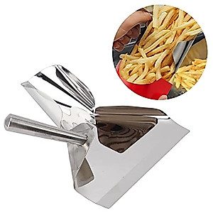 French Fry Scooper Food French Fries Shovel Bagger Popcorn Scoop Rustproof Stainless Steel for Cinemas Buffet