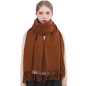 RIIQIICHY Winter Scarf for Women Caramel Pashmina Shawls Wraps for Evening Dresses Large Warm Soft Scarves