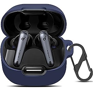 LDSXAY Compatible with Anker Soundcore Liberty 4 NC Case Cover, Soft Silicone Shockproof Protective Case Skin for Soundcore Liberty 4 NC Wireless Earbuds (Blue)