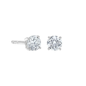 Beyond Brilliance 0.33 Carat Round Cut Natural Solitaire Diamond Stud Earring in 14K White Gold | Fine Jewelry for Women | Gift for Her | Gift Box Included
