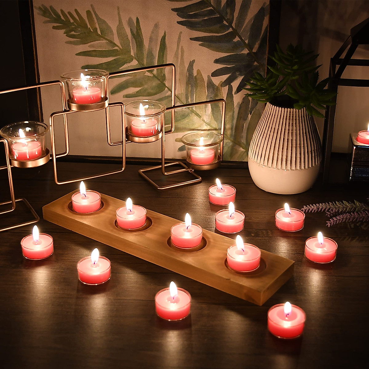 Zest Candle 50-Piece Tealight Candles, Hot Pink