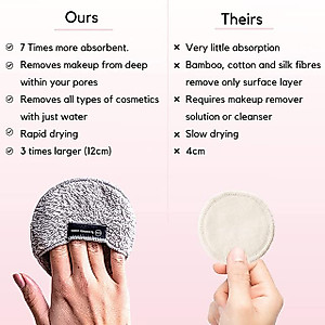 Ogato Reusable Makeup Remover Pads -6pc Reusable Makeup Remover Cloths - Reusable Face Pads, Makeup Eraser for All Skin Types - Washable Microfiber Makeup Remover Face Cloths - With Free Laundry Bag