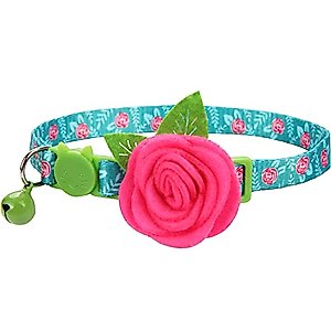 Spring Cat Collar, Floral Kitten Collar Breakaway, Flower Dog Collar for Small Dogs Female