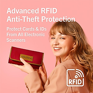 Nautica womens Carry-all The Perfect Carry All Money Manager Wallet Oraganizer with RFID Blocking Wallet, Black, One Size US