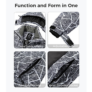 wantdo Women's Mountain Fully Taped Seams Waterproof Ski Snowboard Jacket with Hood Gray XL