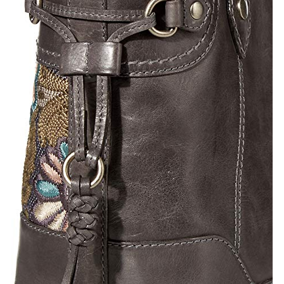 Frye womens Melissa Embroidery Carryall Tote, Carbon Multi, One Size US