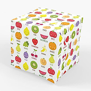 Stesha Party Cute Fruit Gift Wrapping Paper - Folded Flat 30 x 20 Inch - 3 Sheets