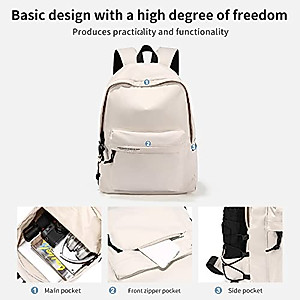 coowoz College Bag Lightweight Casual Daypack College Laptop Backpack for Men Women Water Resistant Travel Rucksack for Sports backpack for Women(White)