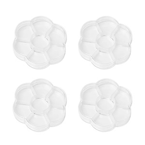 Women's Jewelry 4PCS 8 Grids Jewel Case Round Shape Transparent Plastic Organizer Jewelry Storage Container for Earrings Rings Girl Jewelry