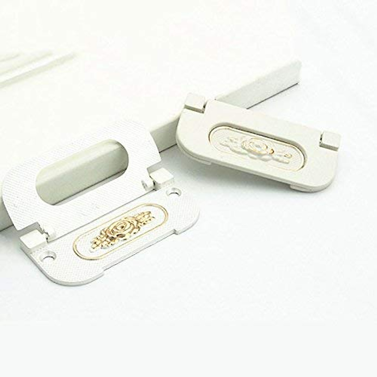 LMZJLU Simple Modern Invisible Cabinet Handle with Rose Pattern Cupboard Pulls Drawer Handles Office Furniture Hardware Concealed Handle- 10pcs