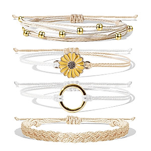 choice of all Cute Bracelets for Women Boho Bracelets Sunflower Friendship Bracelet Adjustable Bracelets Stack Surfer Beach Jewelry Party Favors Stocking Stuff