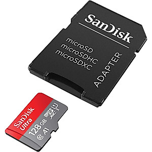 SanDisk 128GB Ultra UHS-I Class 10 A1 microSDXC Memory Card, 120MB/s Read, 10MB/s Write