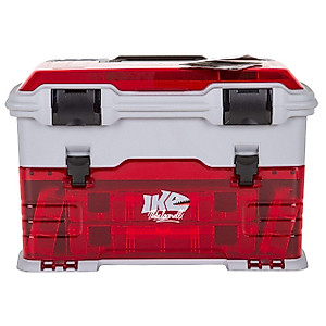 Flambeau Outdoors T5PW "IKE" Multiloader Tackle Box, Fishing Organizer with Tuff Tainer Boxes Included, Zerust Anti-Corrosion Technology - Translucent Red/Gray