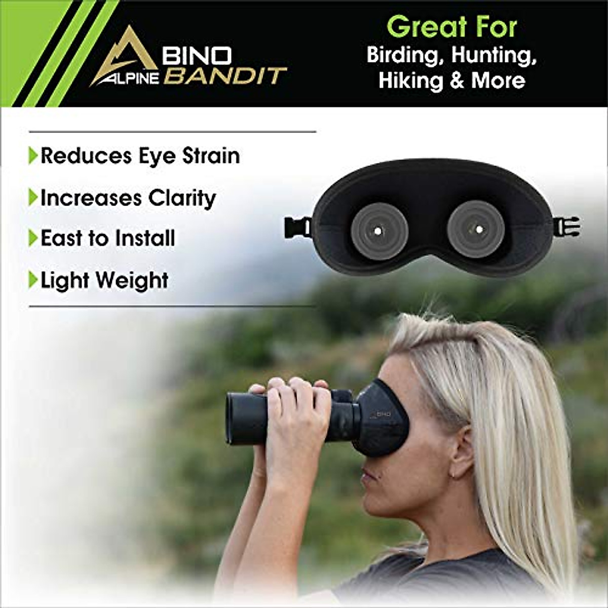 Alpine Innovations Men's Bino Bandit Binocular Cover, Stealth Shadow, One Size