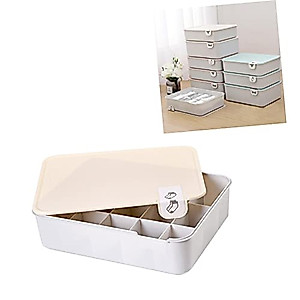 Alipis Box Drawers Plastic House Socks Plastic Organizer Drawers Underwear Finishing Box Panties Organizer Panties Holder Compartment Box Storage Box Bra Panty Rack Beige Socks Container