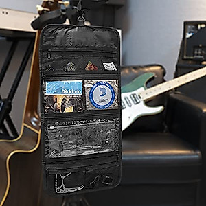 GEEKRIA Guitar Accessory Organizer, Foldable Bag, Easy Access Pockets Case, Picks Parts Holder Storage (Dark Grey)