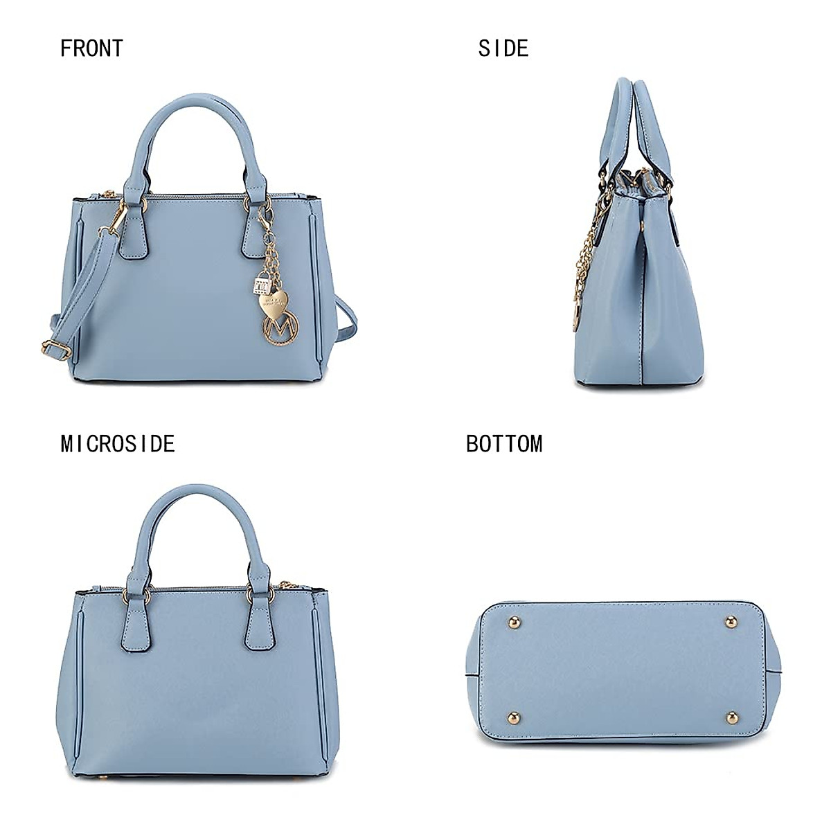 MKF Collection Satchel Bags for Women With Wristlet Wallet, Vegan Leather Shoulder Pocketbook Handbag Purse