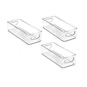 Beilay Kitchen Refrigerator Cabinet or Pantry Storage Organizer Bin with Handles for Breast Milk, Pouches, Jars, Bottles, Formula, Juice Boxes A3