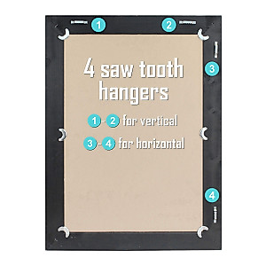Stonebriar 24" x 18" Rectangle Black Wood Frame Wall Mirror with Attached Hanging Brackets, Decorative Country Rustic Decor for The Living Room, Bedroom, Bathroom, Hallway, and Entryway