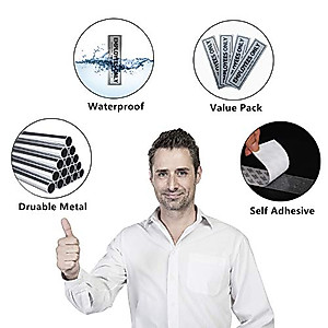 Employees Only Sign, Metal Self-Adhesive Signs for Business Door Wall, Aluminum Durable Signboard for Office Store Restroom (4 Pack, 7×2 inches)