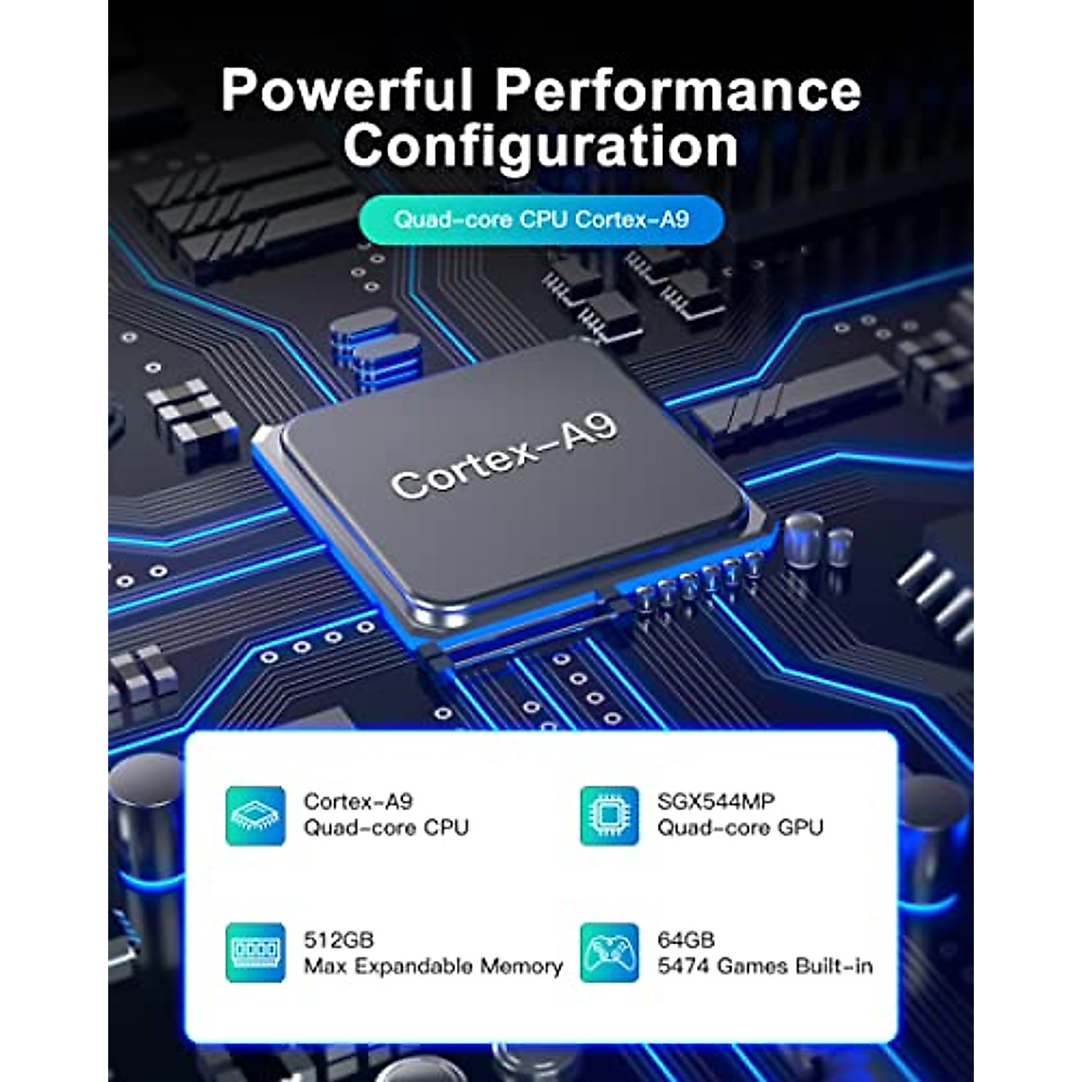 Retro Handheld Game Console, Anbernic RG35XX Handheld Emulator Console, Miyoo-Mini-Plus Style Portable Game Console Built-in 5474 Classic Games, Speaker, 2600mAh Rechargeable Battery(Purple)