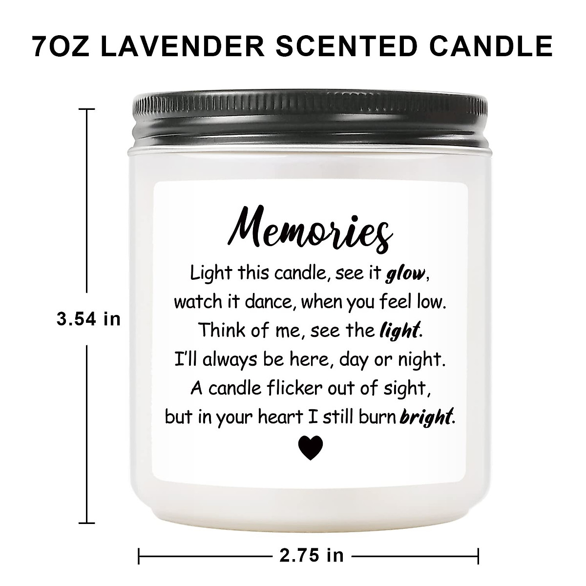 Memorial Candles Gifts for Loss, Condolences Gifts, Sympathy Gifts, Bereavement Gifts for Loss of Loved One, Mother, Father, Son, Daughter, Husband, Wife, Sister, Brother, Women, Men - 7oz Soy Candles