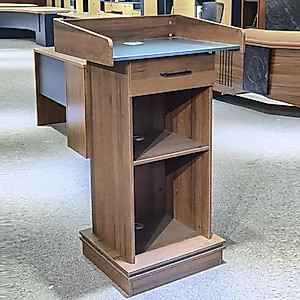 Vintage Lecterns Stable Standing Wooden Podium Square Pulpits with Storage Rack Podium Stand Load 15kg Presentation Stand