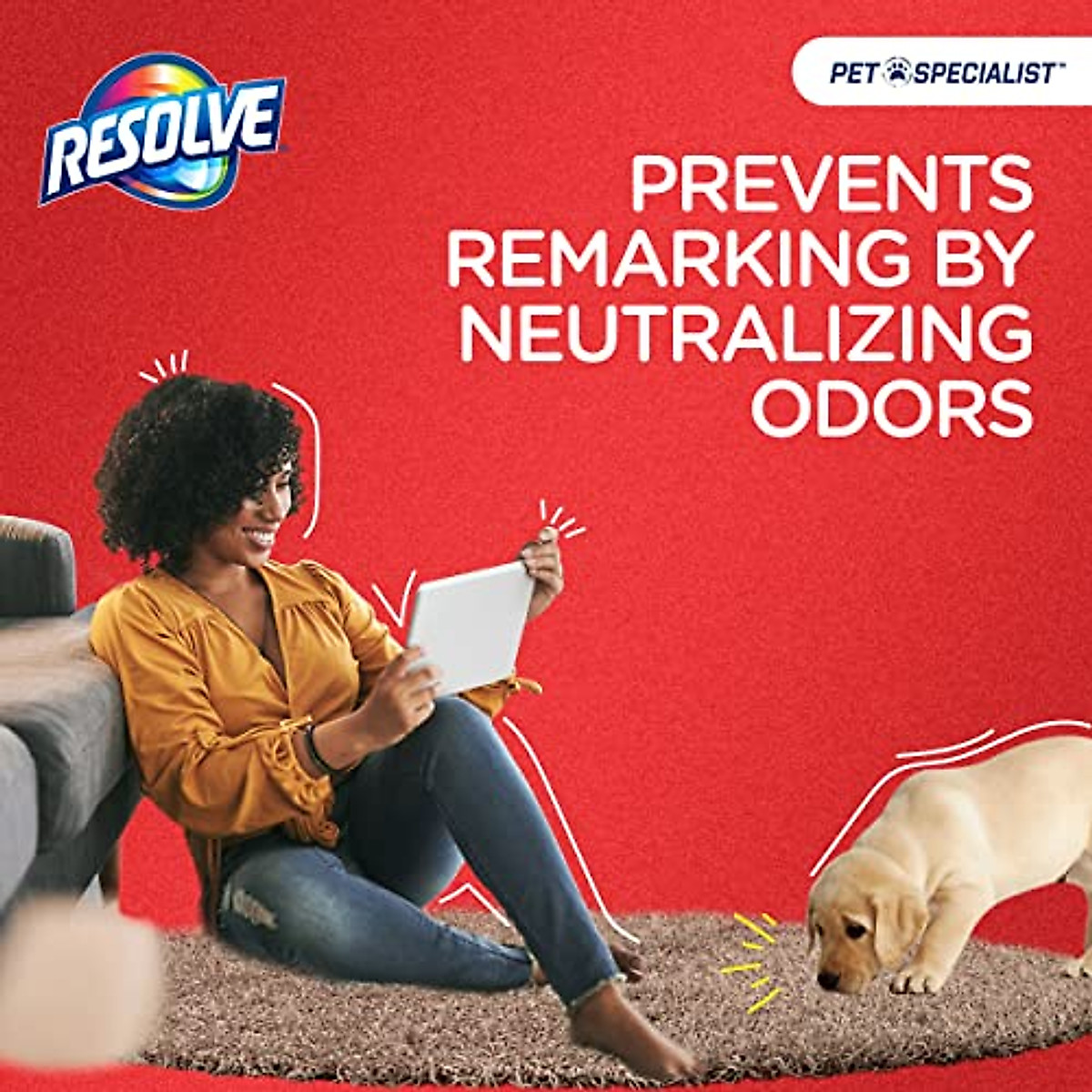 Resolve Pet Specialist Easy Clean Brushing Kit includes Heavy Traffic Foam Carpet Cleaner, 22oz