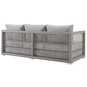 Modway Aura Outdoor Patio Wicker Rattan, 6 Piece Set, Gray Gray