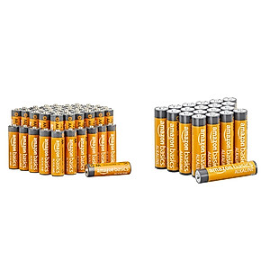 Amazon Basics 48 Pack AA High-Performance Alkaline Batteries, 10-Year Shelf Life, Easy to Open Value Pack & 20 Pack AAA High-Performance Alkaline Batteries, 10-Year Shelf Life,Easy to Open Value Pack