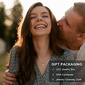 SecreTalk 1-4CT Moissanite Pendant Necklace for Women, Sunflower 18K White Gold Plated Silver Diamond Necklace Gift for Wife Mother Her (4CT)