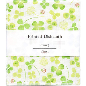 Nawrap Printed Dishcloths Set of 3, Japanese White-Eye + Clover + Flower