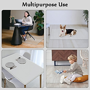 Blvornl Office Chair Mat for Hard Wood Floor, Sturdy Plastic Protector Floor Mat for Office Chair, Rectangle Transparent PVC Computer Hard Floor Chair Mat for Desk, Office, Home (Clear, 35.5 X 48in)