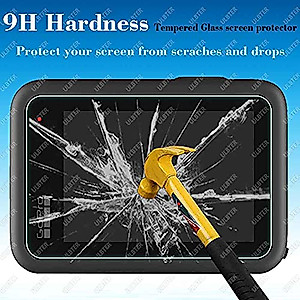 ULBTER Screen Protector for GoPro Hero 11 10 Hero11 Hero10 Black + lens protector+Lens cap Cover [6+2 Pack], 9H Hardness Tempered Glass for GoPro Hero10,Anti-Scrach Anti-Bubble