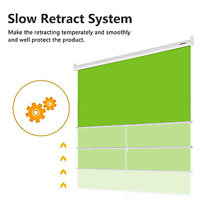 excelimage Pull-Down Green Screen Backdrop, 79”x75” Auto-Locking Chroma Key Panel with Wrinkle-Resistant Green Fabric for YouTube Videos, Music Videos, Photography, TIK Tok, or Gaming (White)