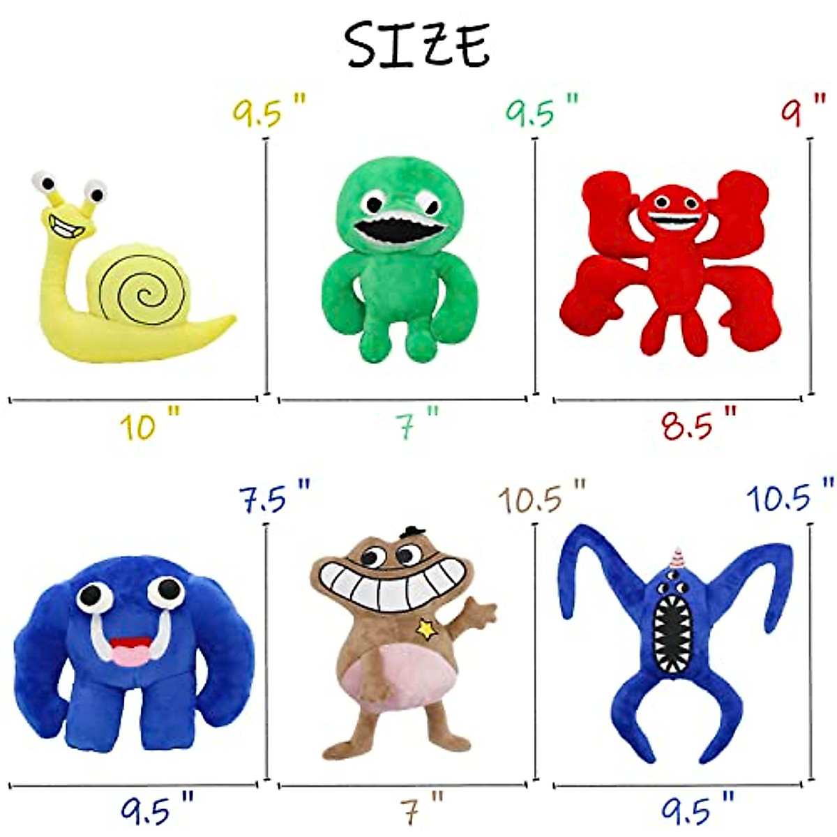 6PCS Garden of Banban Plush,10 inches Garden of Ban ban Jumbo Josh Plushies Toys,Soft Monster Horror Stuffed Figure Doll for Fans Gift,Soft Stuffed Animal Figure Doll for Adult and Kids