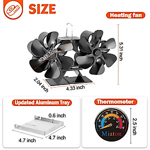 Miaton Wood Stove Fan Buddy Heater Fan Attachment for Mr. Heater(Compatible Big Buddy), Heat Powered Fan Thermal Fan Thermoelectric Fan for Outdoor Hunting/Camping/Ice Fishing Tent Propane Heater