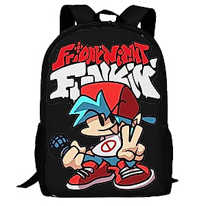 DHOUTSL Backpacks Friday Night Anime Funkin Laptop Backpack Unisex Multipurpose Double Shoulder Bag for Camping Travle Work Hiking Gifts